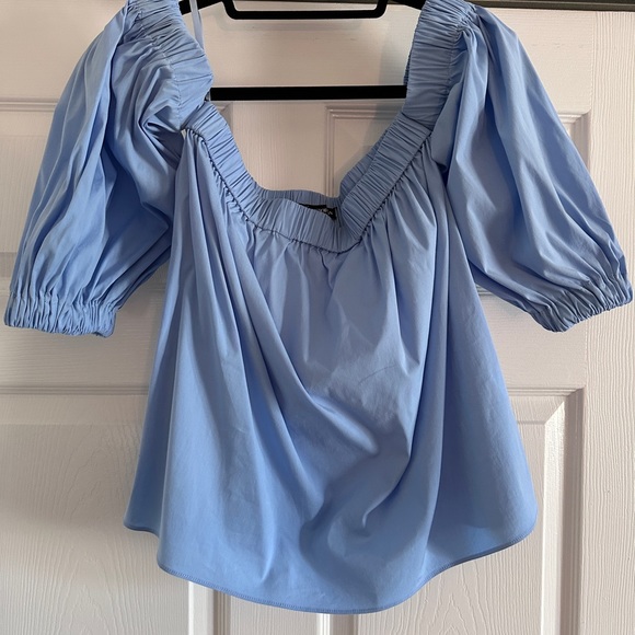 Milly | Tops | Light Blue Off The Shoulder Long Sleeve Top | Poshmark
